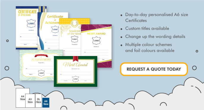 A6 Size Inspire® Certificate Range